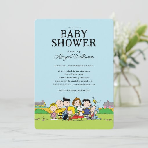 Peanuts | Charlie Brown and Gang Baby Shower Invitation | Zazzle