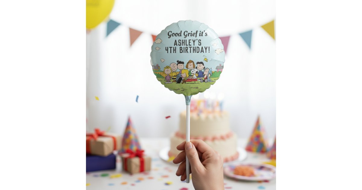 Peanuts | Charlie Brown and Gang Birthday Balloon | Zazzle