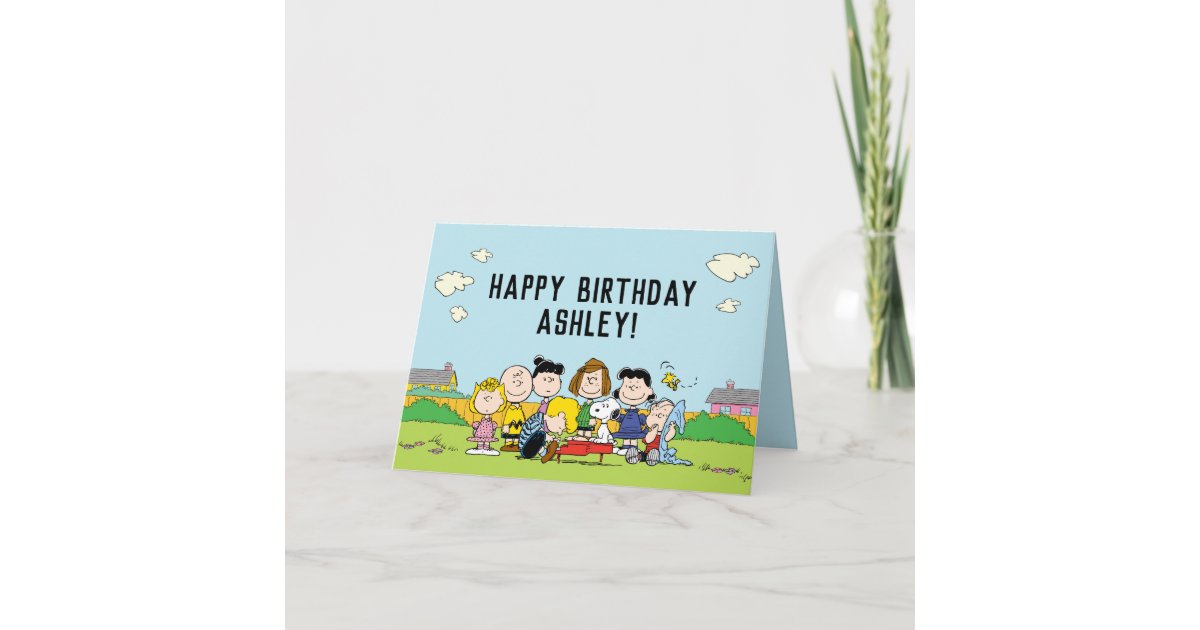 Peanuts | Charlie Brown and Gang Birthday Card | Zazzle
