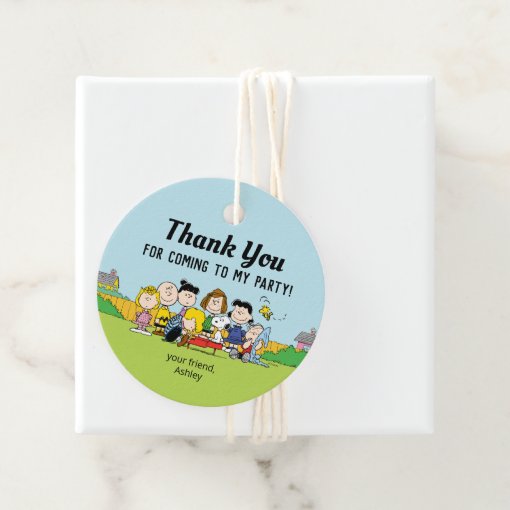 Peanuts | Charlie Brown and Gang Birthday Favor Tags | Zazzle