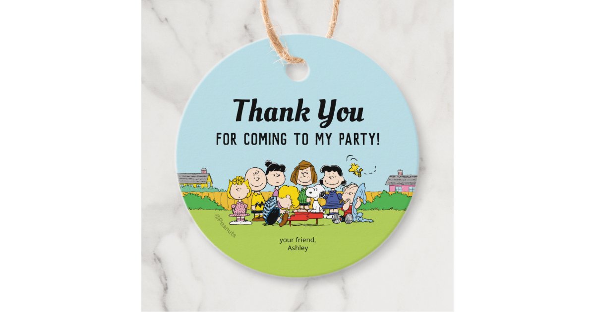 Peanuts | Charlie Brown and Gang Birthday Favor Tags | Zazzle