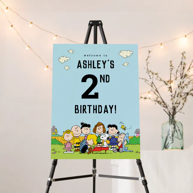Peanuts | Charlie Brown and Gang Birthday Foam Board | Zazzle