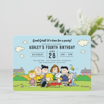 Peanuts | Charlie Brown and Gang Birthday Invitation | Zazzle