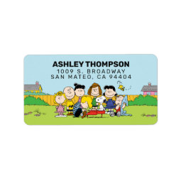 Peanuts | Charlie Brown and Gang Birthday Label | Zazzle
