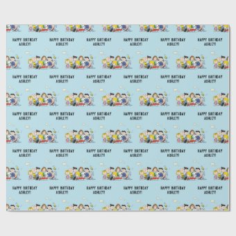 Peanuts | Charlie Brown and Gang Birthday Wrapping Paper | Zazzle