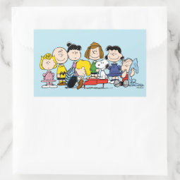 Peanuts | Charlie Brown and Gang Rectangular Sticker | Zazzle