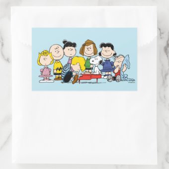Peanuts | Charlie Brown and Gang Rectangular Sticker | Zazzle
