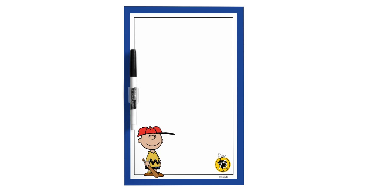 Peanuts | Charlie Brown Baseball Smile Dry Erase Board | Zazzle