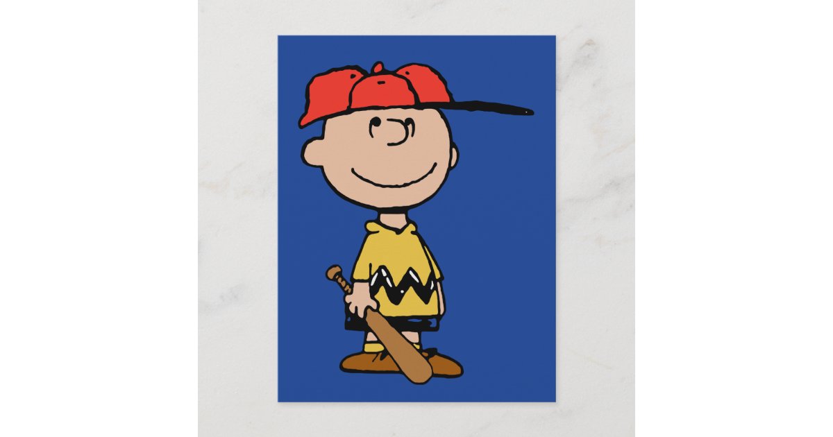 Peanuts | Charlie Brown Baseball Smile Postcard | Zazzle