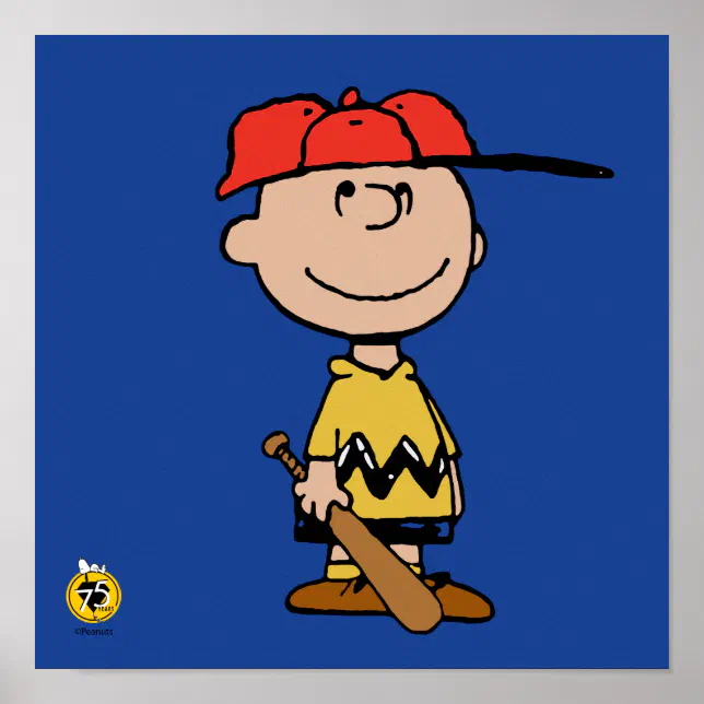 Peanuts | Charlie Brown Baseball Smile Poster | Zazzle