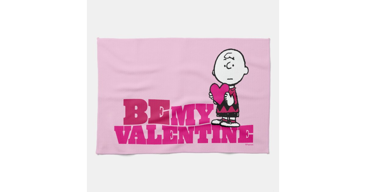 Peanuts | Charlie Brown Be My Valentine Kitchen Towel | Zazzle