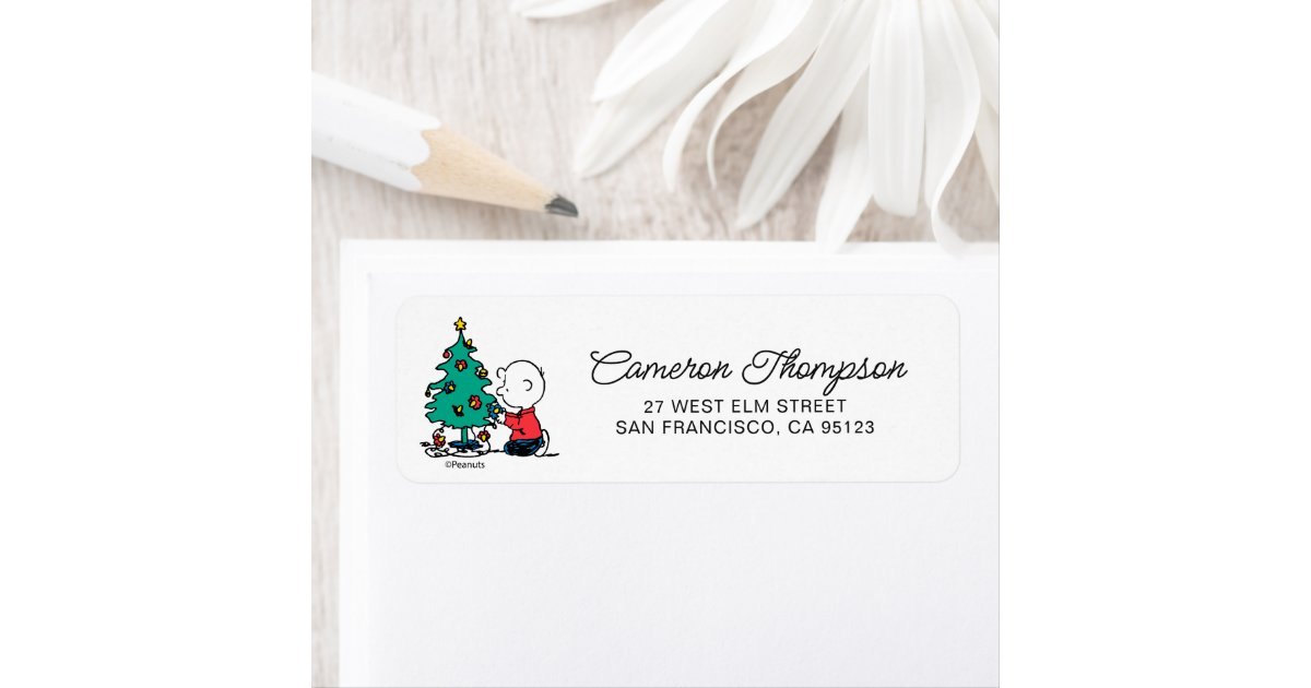Peanuts | Charlie Brown Christmas Lights Label | Zazzle