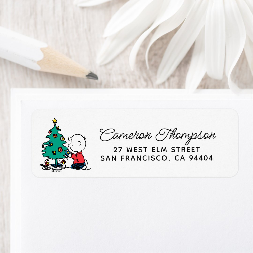 Peanuts | Charlie Brown Christmas Lights Label | Zazzle