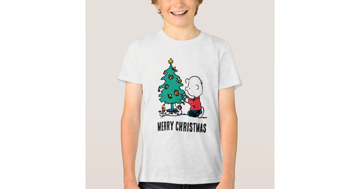 Peanuts | Charlie Brown Christmas Lights Tri-Blend Shirt | Zazzle