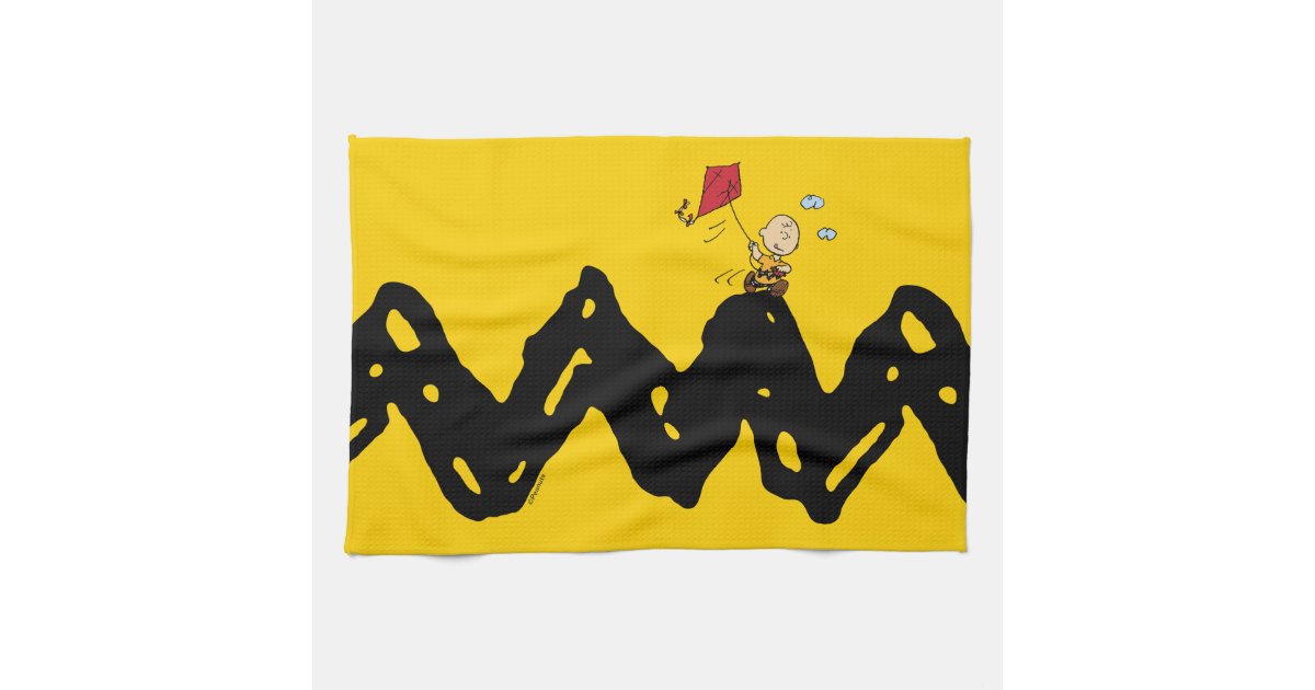 Peanuts | Charlie Brown Flying Kite Kitchen Towel | Zazzle