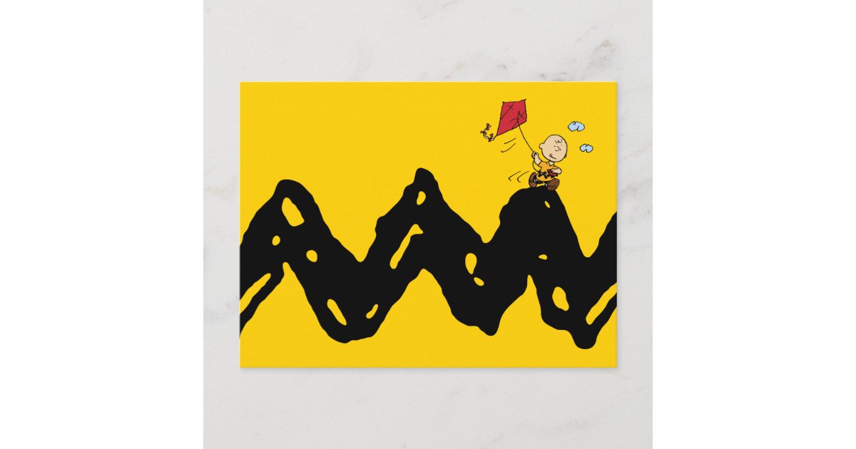 Peanuts | Charlie Brown Flying Kite Postcard | Zazzle