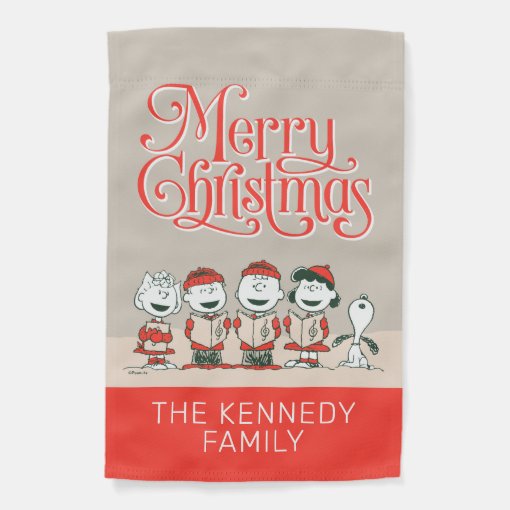 Peanuts | Charlie Brown & Friends Merry Christmas Garden Flag | Zazzle