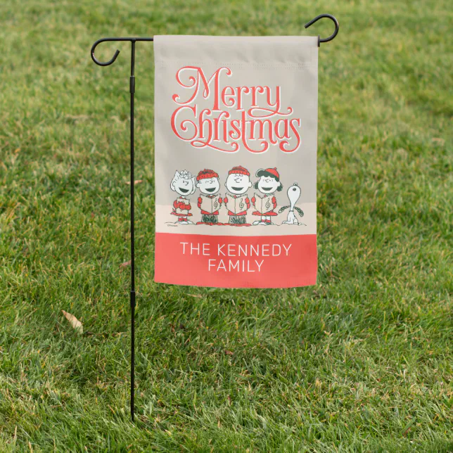 Peanuts | Charlie Brown & Friends Merry Christmas Garden Flag | Zazzle