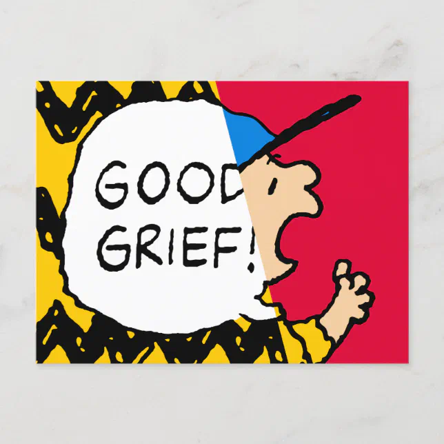 Peanuts | Charlie Brown Good Grief Half & Half Postcard | Zazzle