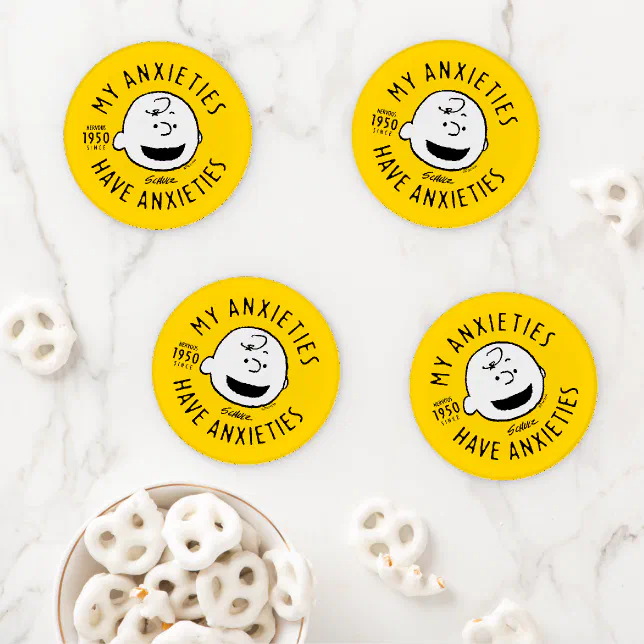Peanuts | Charlie Brown Nervous Since 1950 Coaster Set | Zazzle