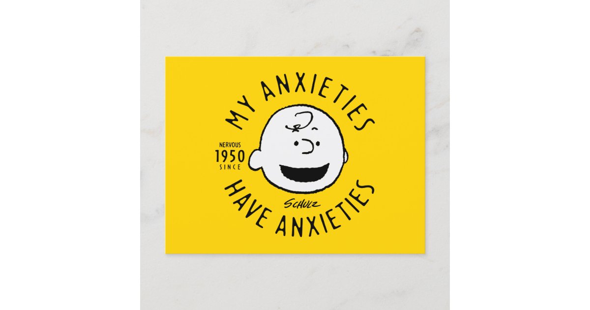 Peanuts | Charlie Brown Nervous Since 1950 Postcard | Zazzle