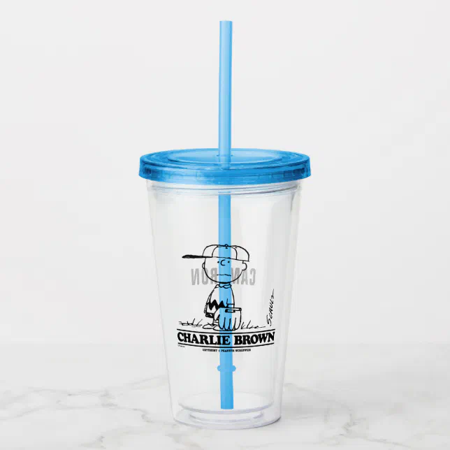Peanuts | Charlie Brown Playing Ball Acrylic Tumbler | Zazzle