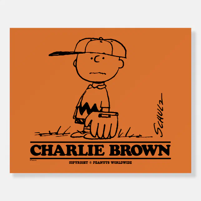 Peanuts | Charlie Brown Playing Ball Foam Board | Zazzle