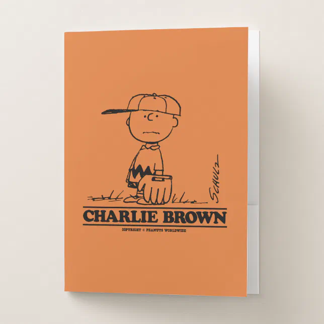Peanuts | Charlie Brown Playing Ball Pocket Folder | Zazzle