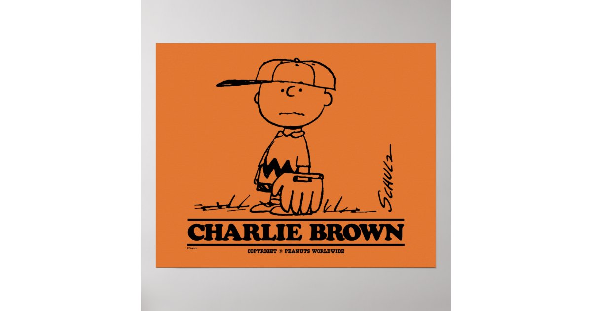Peanuts | Charlie Brown Playing Ball Poster | Zazzle