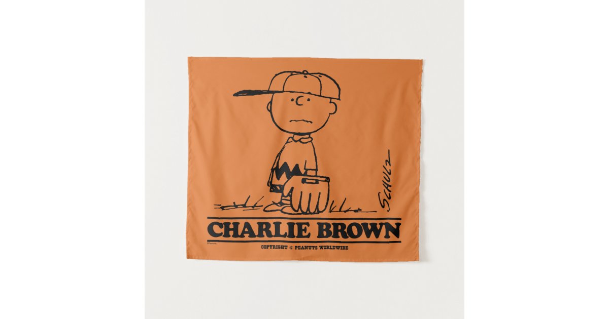 Peanuts | Charlie Brown Playing Ball Tapestry | Zazzle