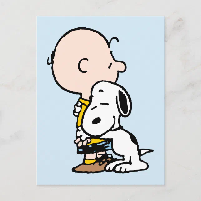Peanuts | Charlie Brown & Snoopy Hug Postcard | Zazzle