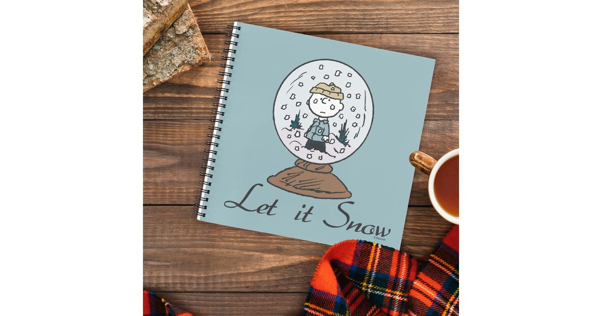 Peanuts | Charlie Brown Snow Globe Notebook | Zazzle