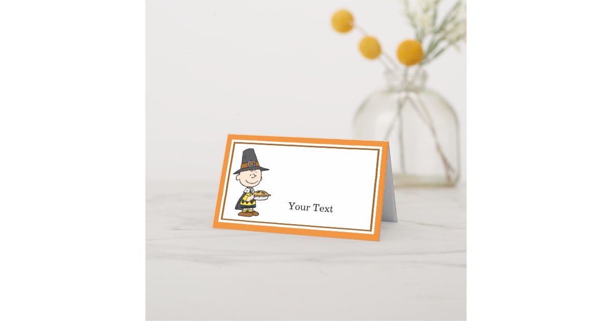 Peanuts | Charlie Brown Thanksgiving Dinner Place Card | Zazzle