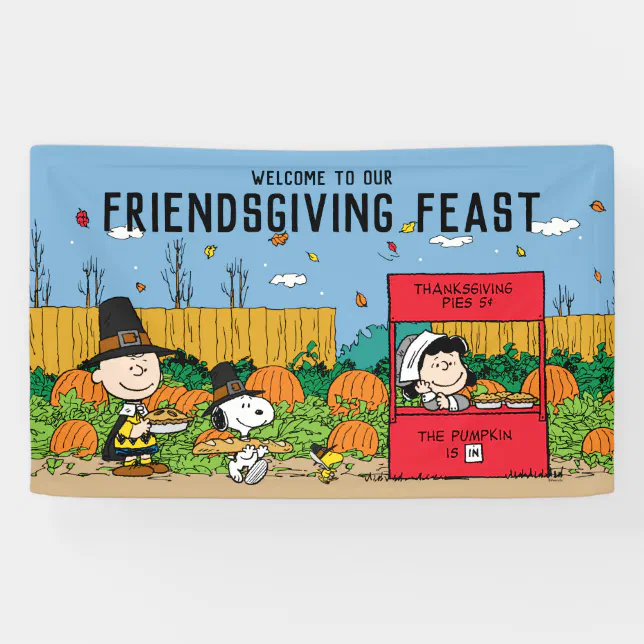 Peanuts | Charlie Brown Thanksgiving Feast Welcome Banner | Zazzle