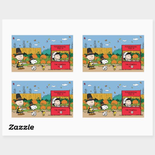 Peanuts | Charlie Brown Thanksgiving Rectangular Sticker | Zazzle