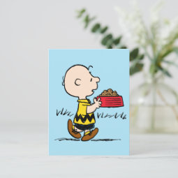 Peanuts | Charlie Brown with Snoopy's Dish Postcard | Zazzle
