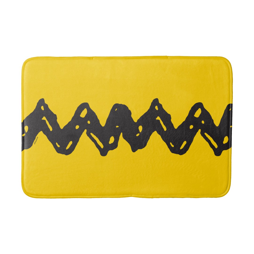 Peanuts | Charlie Brown's Zig-Zag Shirt Bath Mat | Zazzle