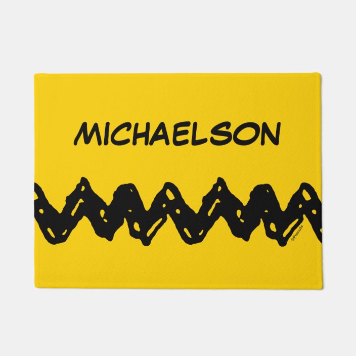 Peanuts | Charlie Brown's Zig-Zag Shirt Doormat | Zazzle