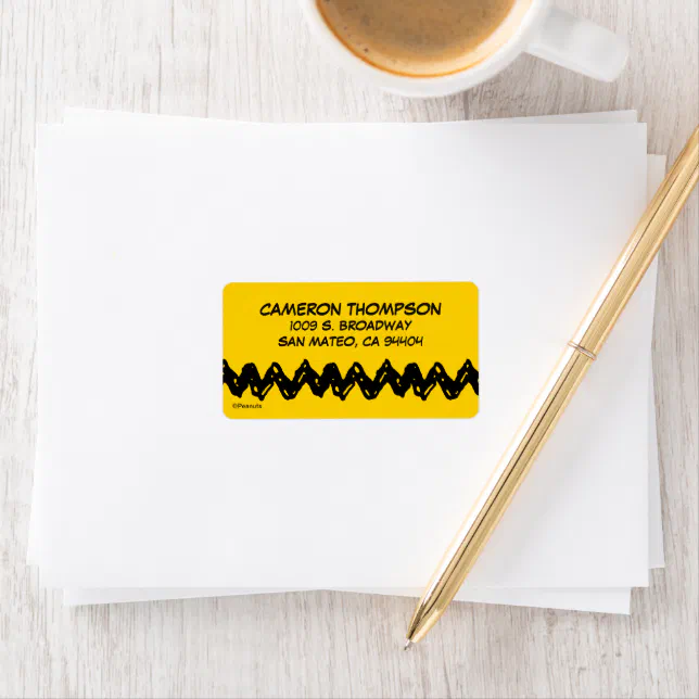 Peanuts | Charlie Brown's Zig-Zag Shirt Label | Zazzle