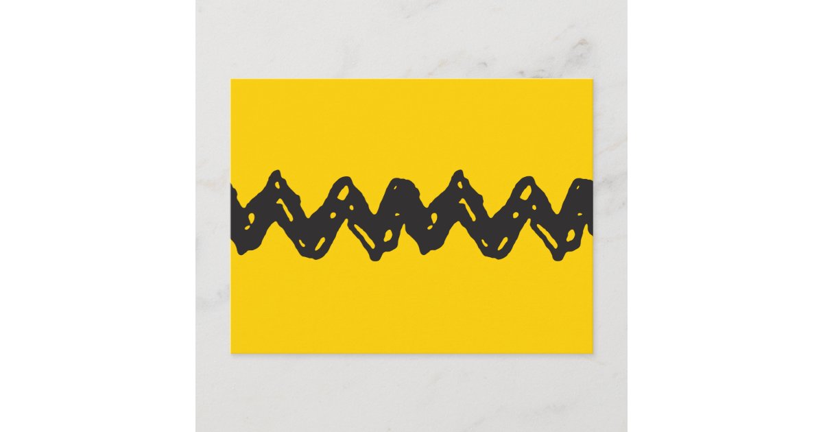 Peanuts | Charlie Brown's Zig-Zag Shirt Postcard | Zazzle
