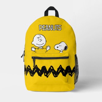 Peanuts | Charlie Brown's Zig-Zag Shirt Printed Backpack | Zazzle