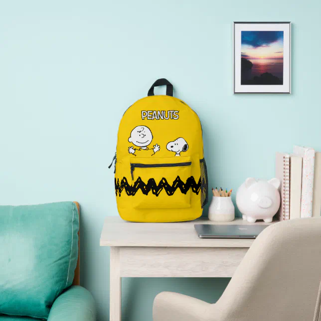 Peanuts | Charlie Brown's Zig-Zag Shirt Printed Backpack | Zazzle