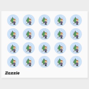 Peanuts | Christmas Caroling Classic Round Sticker | Zazzle