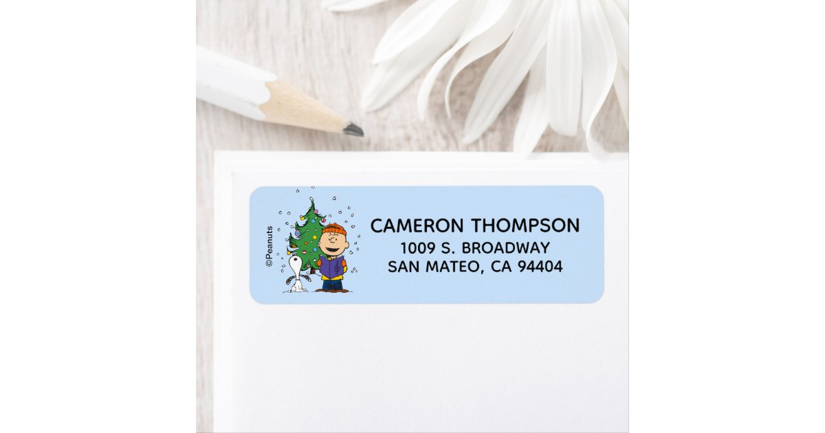 Peanuts | Christmas Caroling Label | Zazzle