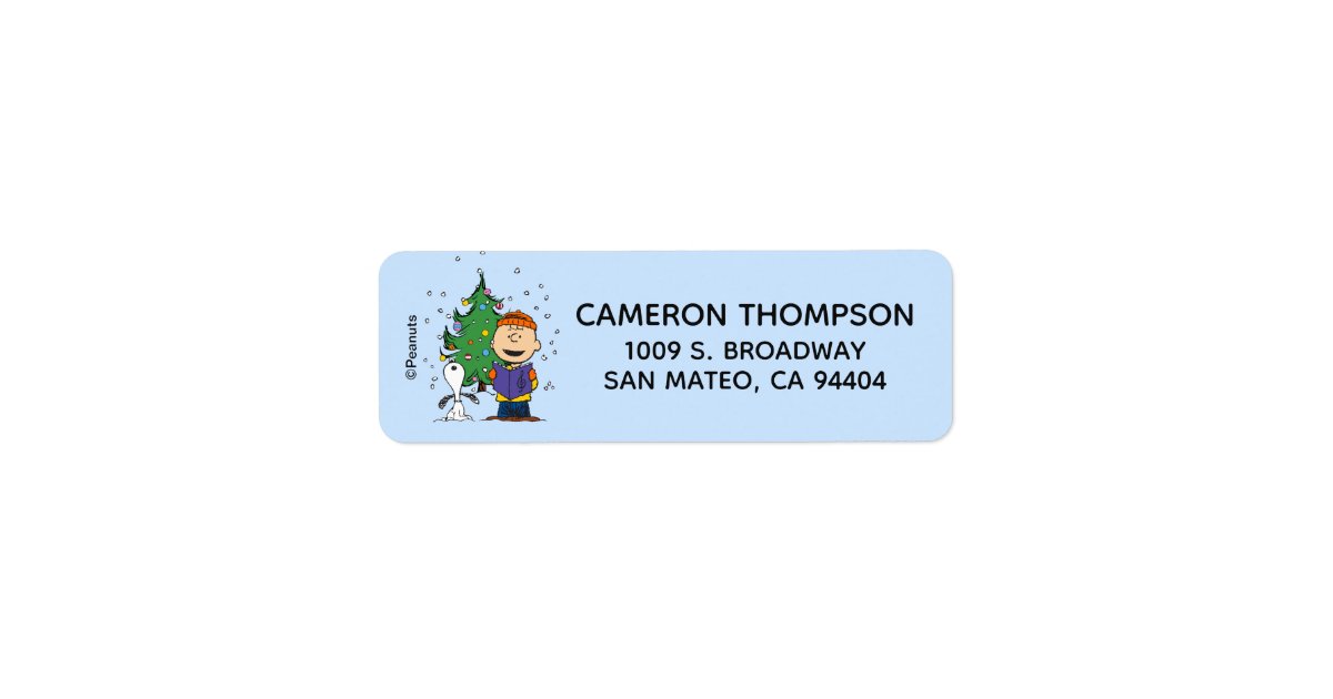 Peanuts | Christmas Caroling Label | Zazzle.com