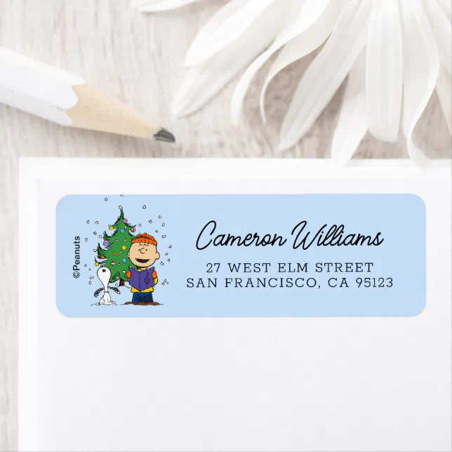 Peanuts | Christmas Caroling Label | Zazzle