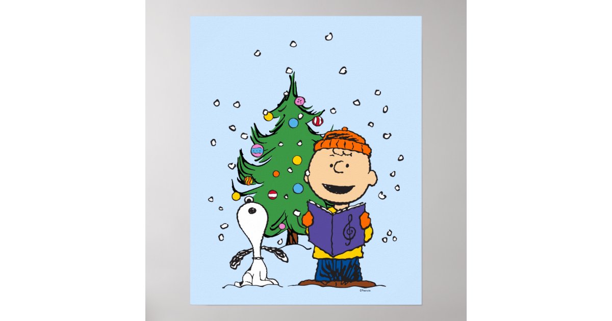 Peanuts | Christmas Caroling Poster | Zazzle