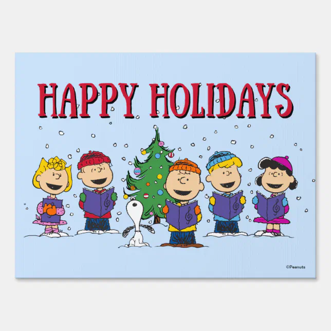 Peanuts | Christmas Caroling Sign | Zazzle
