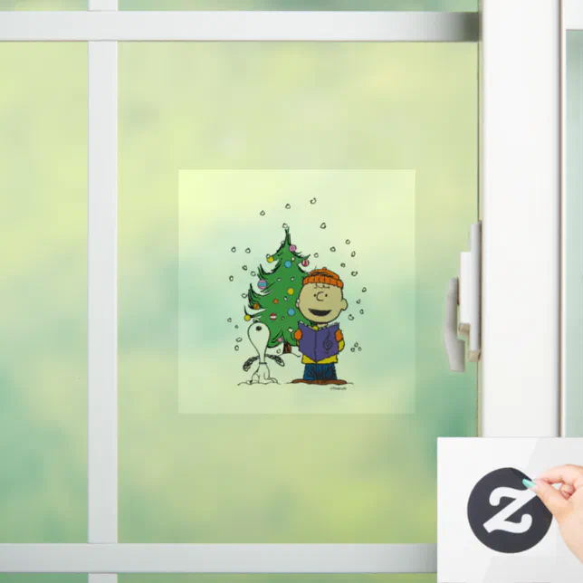 Peanuts | Christmas Caroling Window Cling | Zazzle
