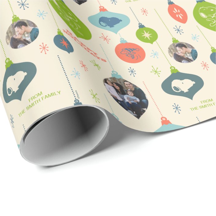Peanuts - Christmas Ornaments | Family Photos Wrapping Paper | Zazzle.com